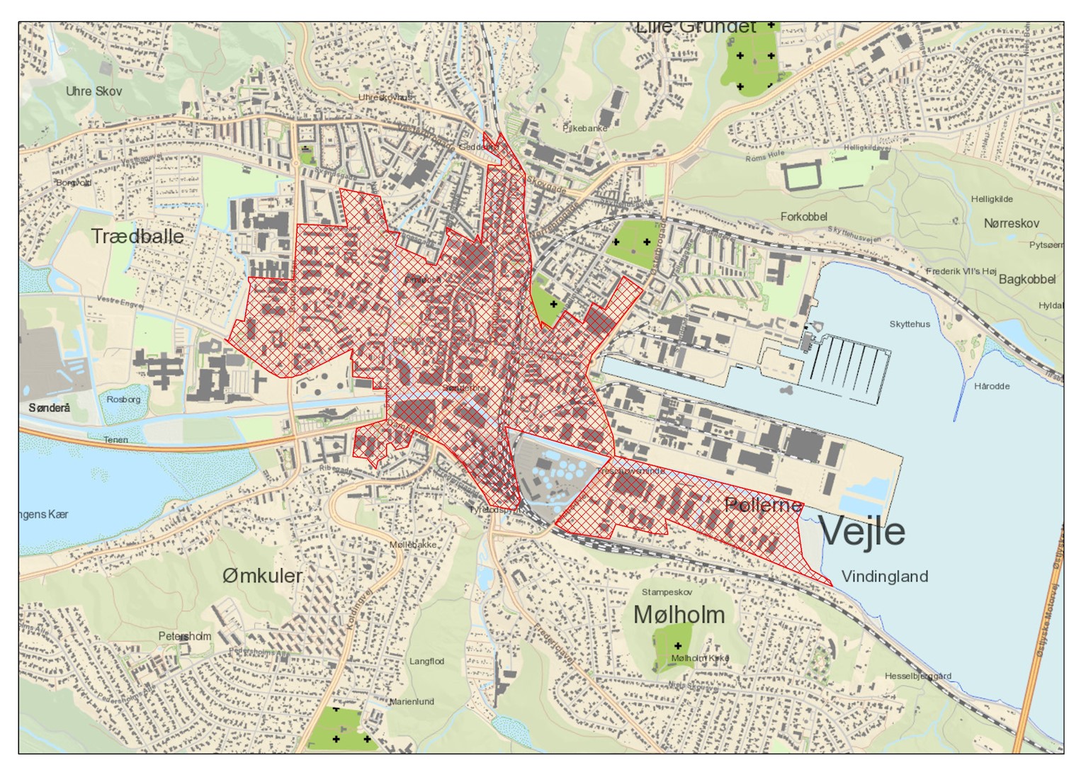 Kort over midtbyafgrænsninger
